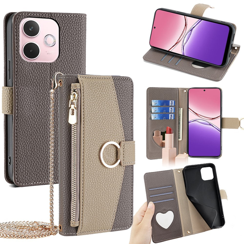 Oppo A5 Pro 5G vegan leather purse-case - Grey – Lux-Case